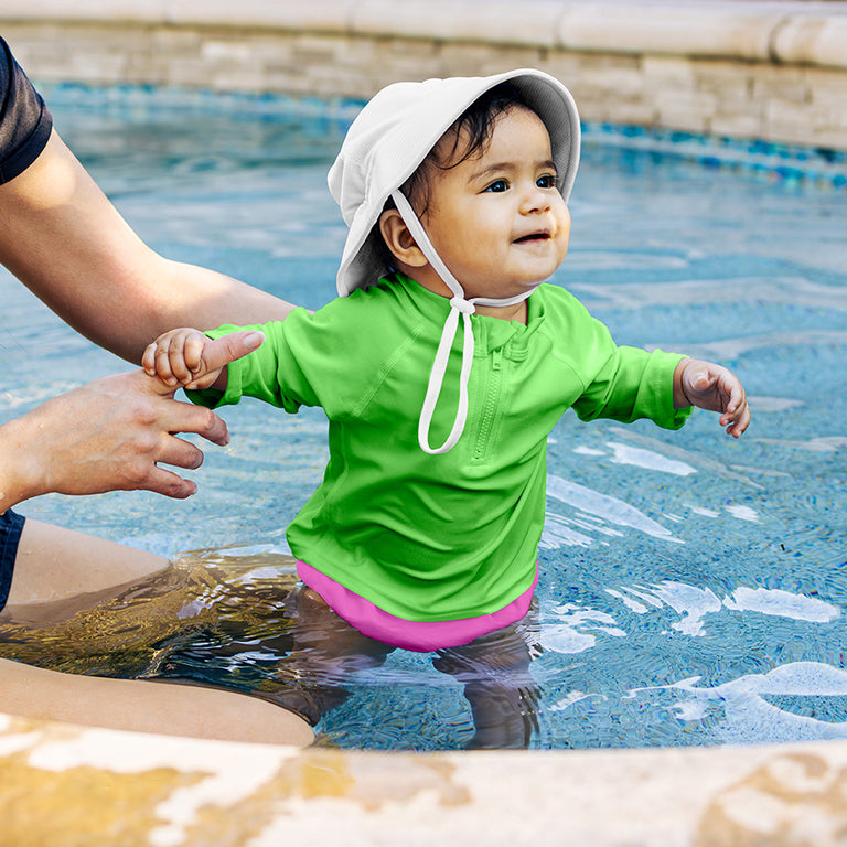 Eco Zip Long Sleeve Rashguard - Safety Colors | Green Sprouts